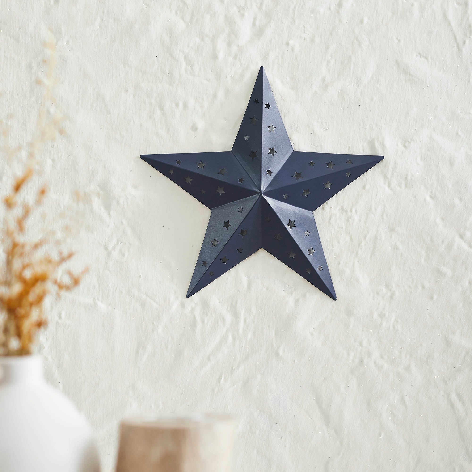 Metal Star Punched Navy 12x12 - Allyson’s Place | Primitive Home Décor