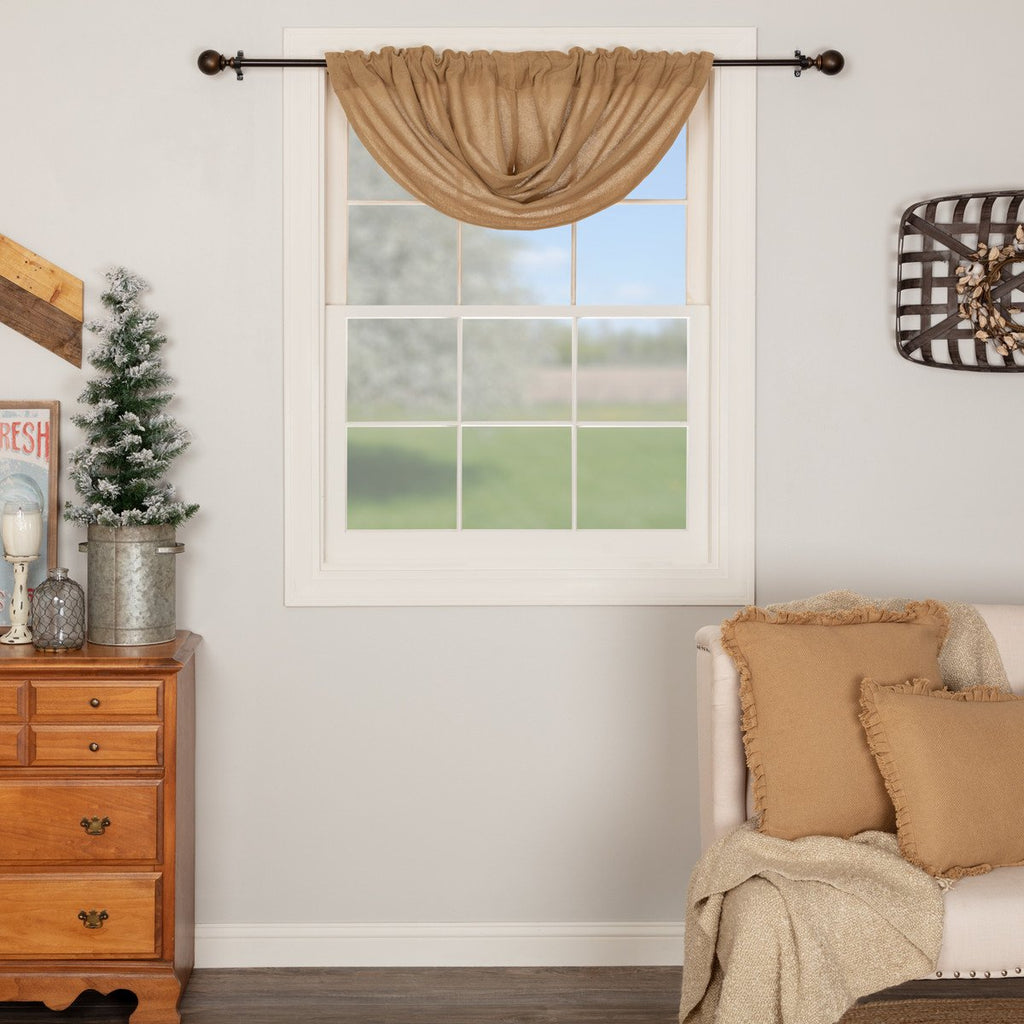 Burlap Natural Balloon Valance Curtain 60x15 - Allyson’s Place ...